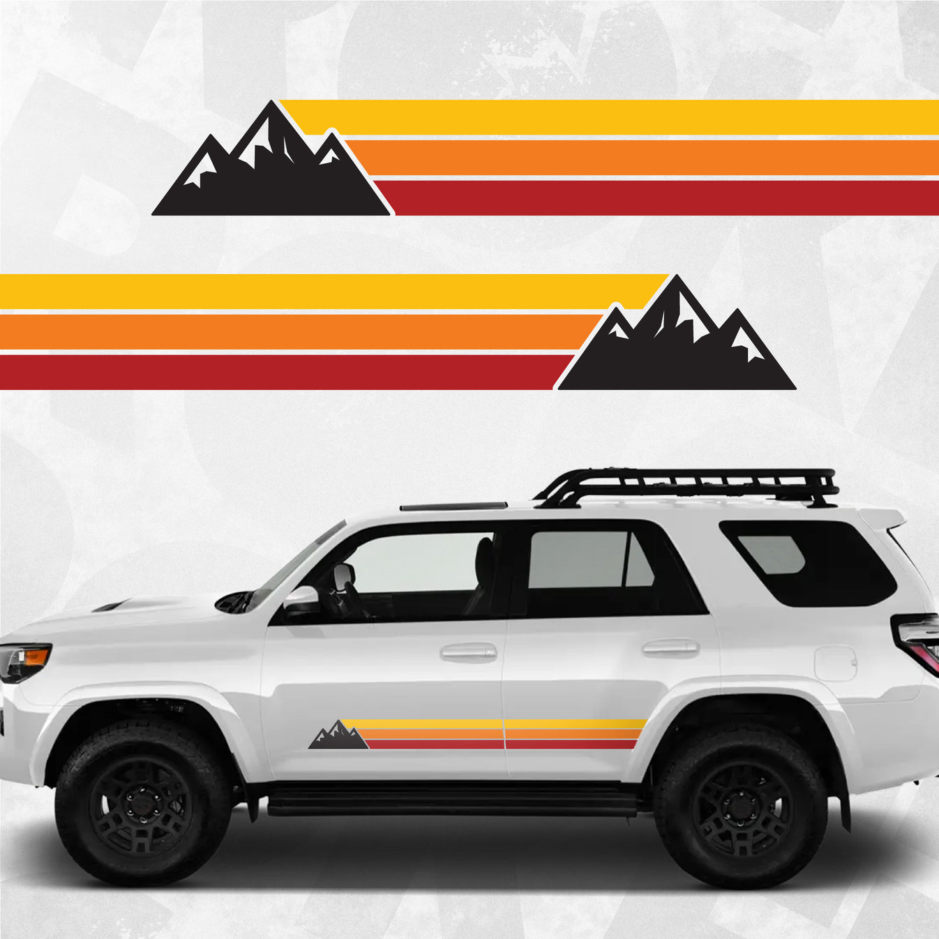 Toyota 4runner mountain decal side stripe