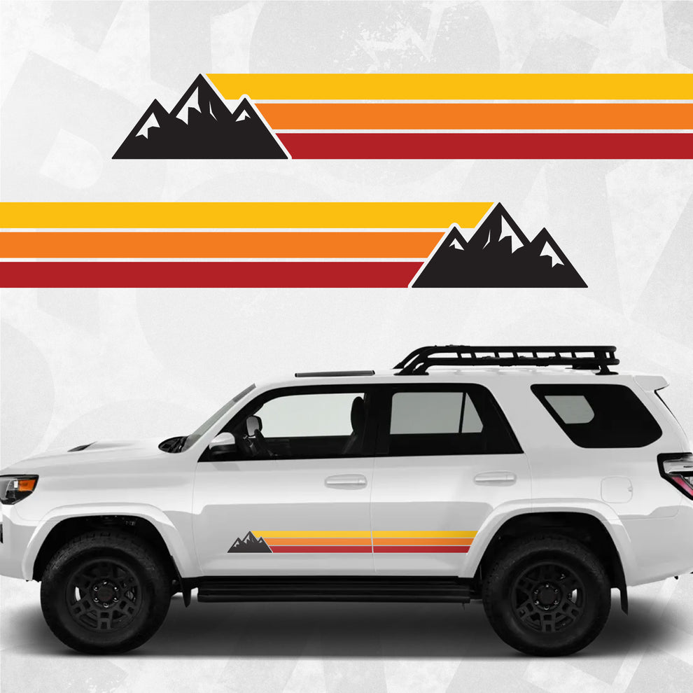 Toyota 4runner mountain decal side stripe