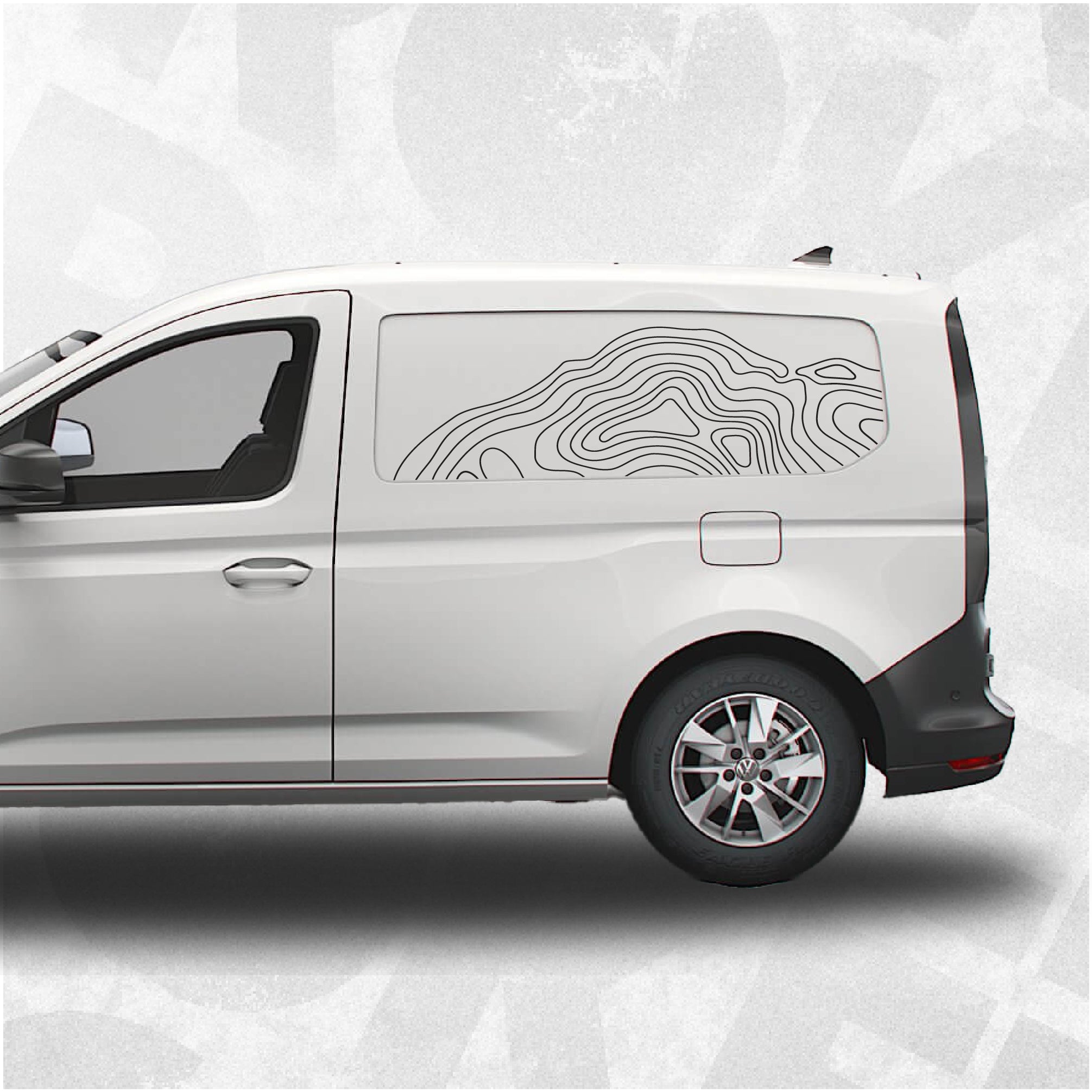 VW Caddy Mk5 Rear Quarter Window/Panel Topographic Decal Set
