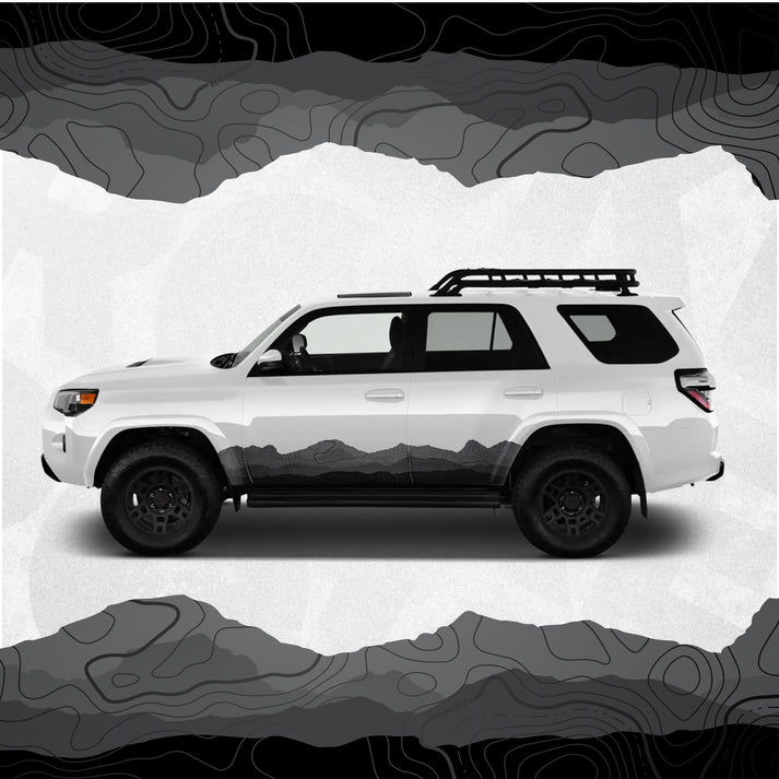 Toyota 4Runner Decals - Mountain Landscape Topographic Map Pattern
