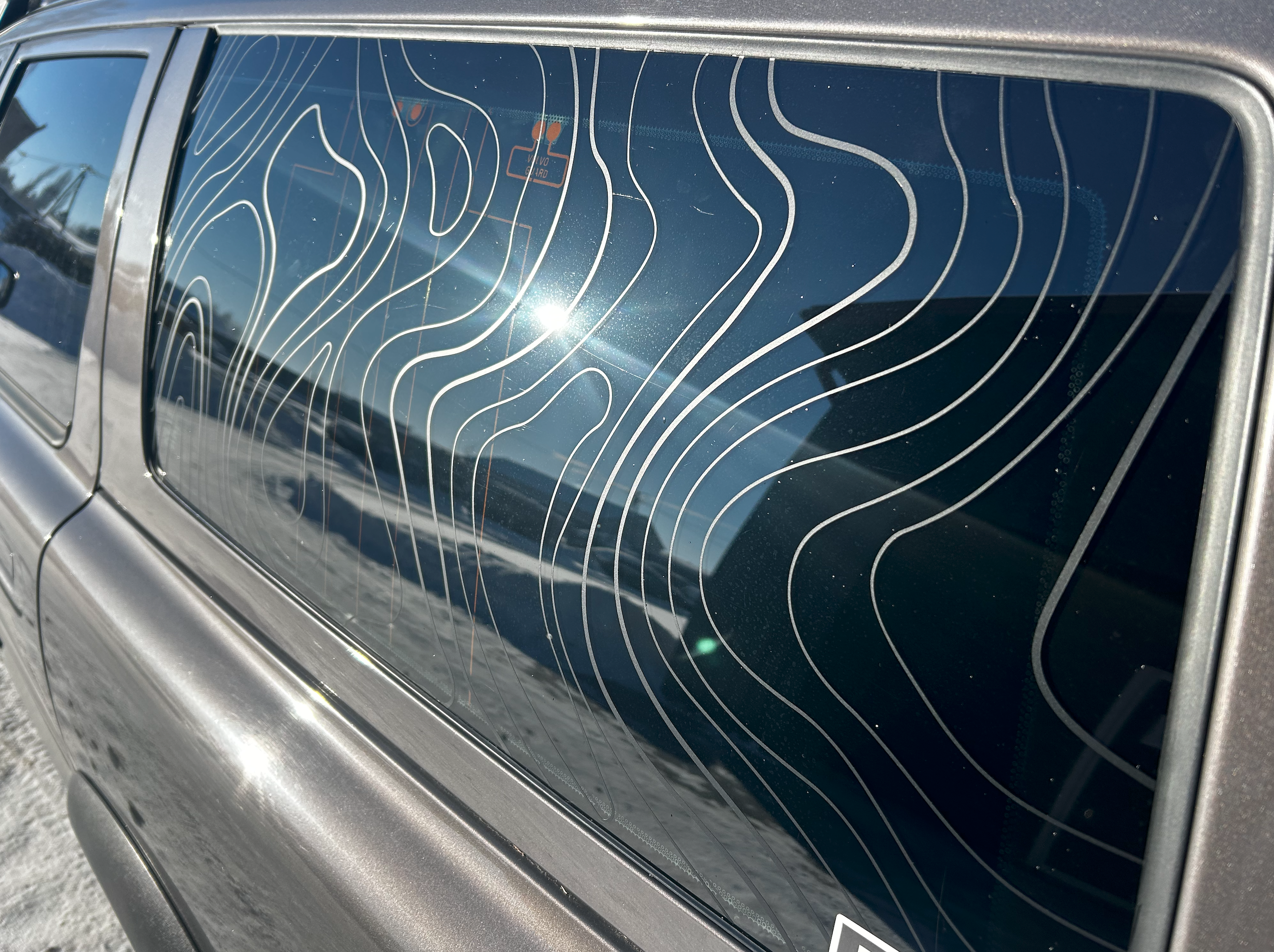 Topographic Window Decal – Universal Window Sticker - One Sheet