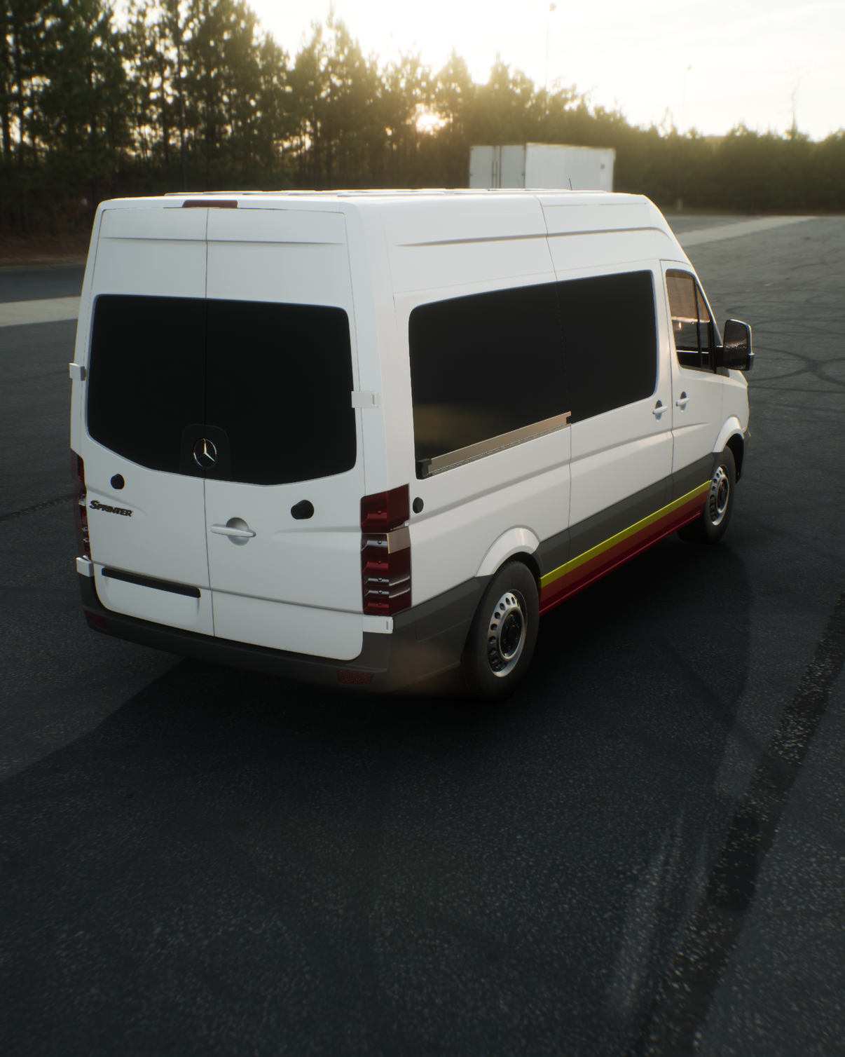 Side stripe wrap decal for 2014 Mercedes Benz Sprinter